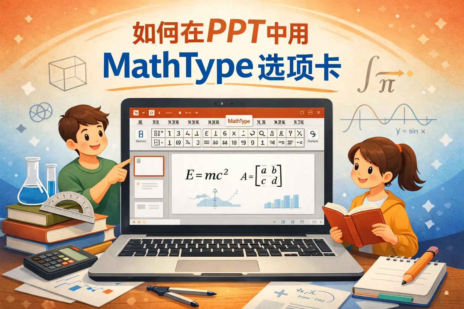 如何在ppt中用mathtype选项卡